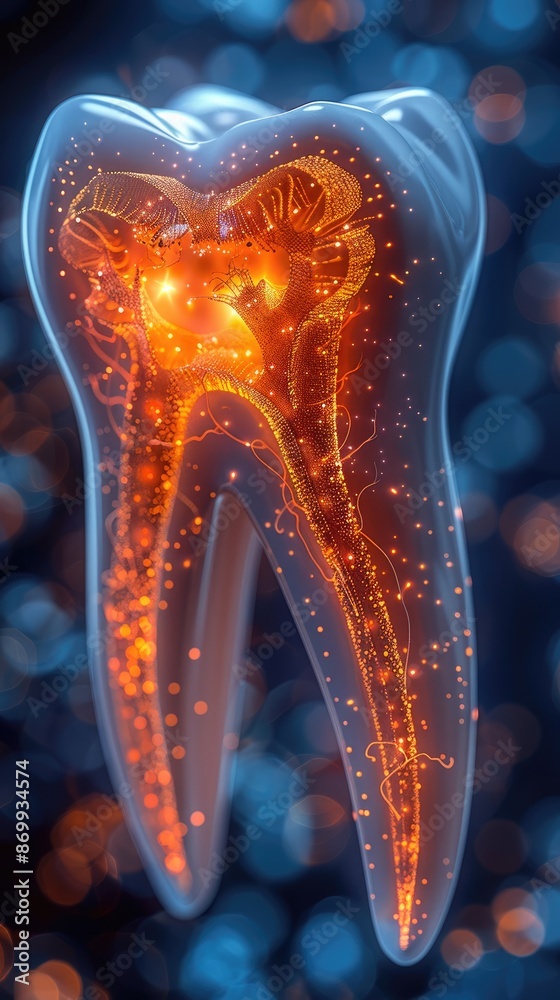 Anatomical intricacy: tooth structure, nerve, with a visible ...