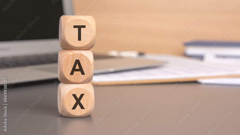Words: TAX alphabet letters on 3d wooden blocks Stock Photo | Adobe Stock