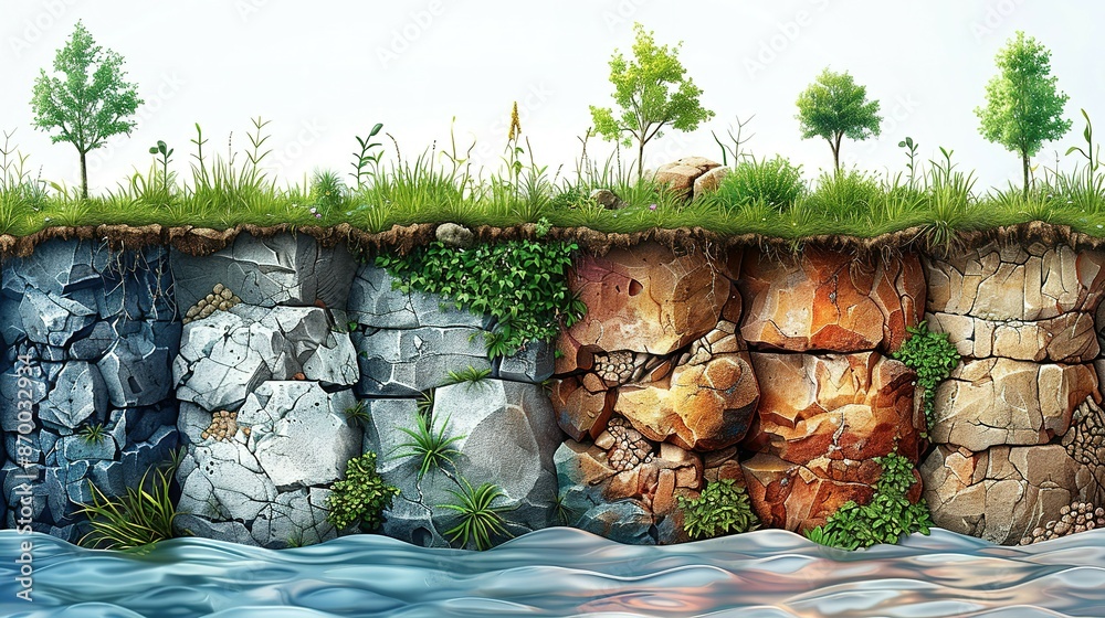 Cartoon Cut Ground for UI Design Stock Illustration | Adobe Stock