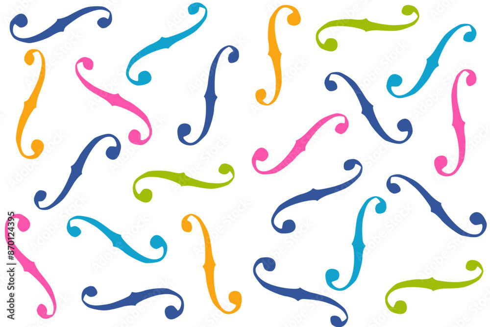 Beautiful violin f hole seamless pattern.Viola,cello drawing music ...