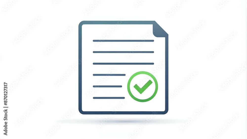 Compliance document icon in flat style. Approved process vector ...