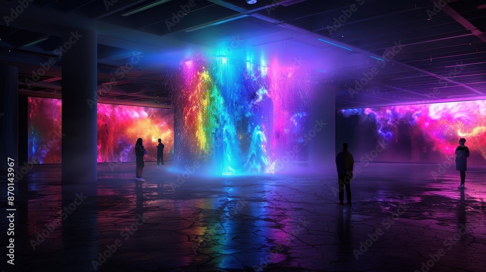 Immersive Digital Art Installation with Vibrant Colors and Interactive ...