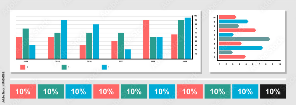 Infographic dashboard template. Simple design of interface, admin panel ...