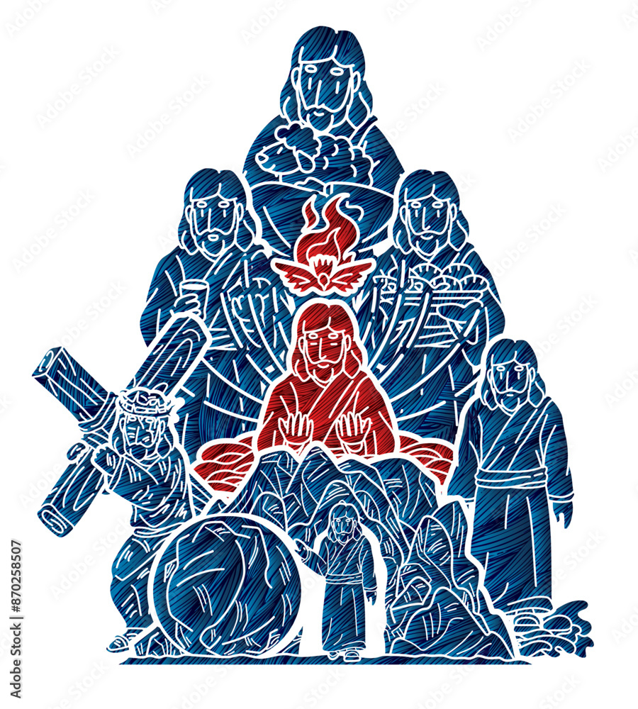 Jesus Christ Cartoon Miracles of Jesus in the Bible Mix Story Graphic ...