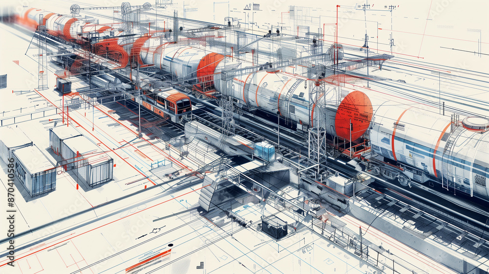 Schematic image of the automation of freight railway logistics in the ...