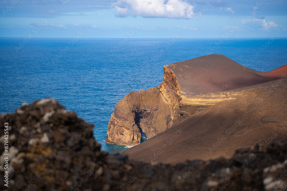 The Capelinhos volcano on Faial Island, the Azores, Portugal. Volcanic ...