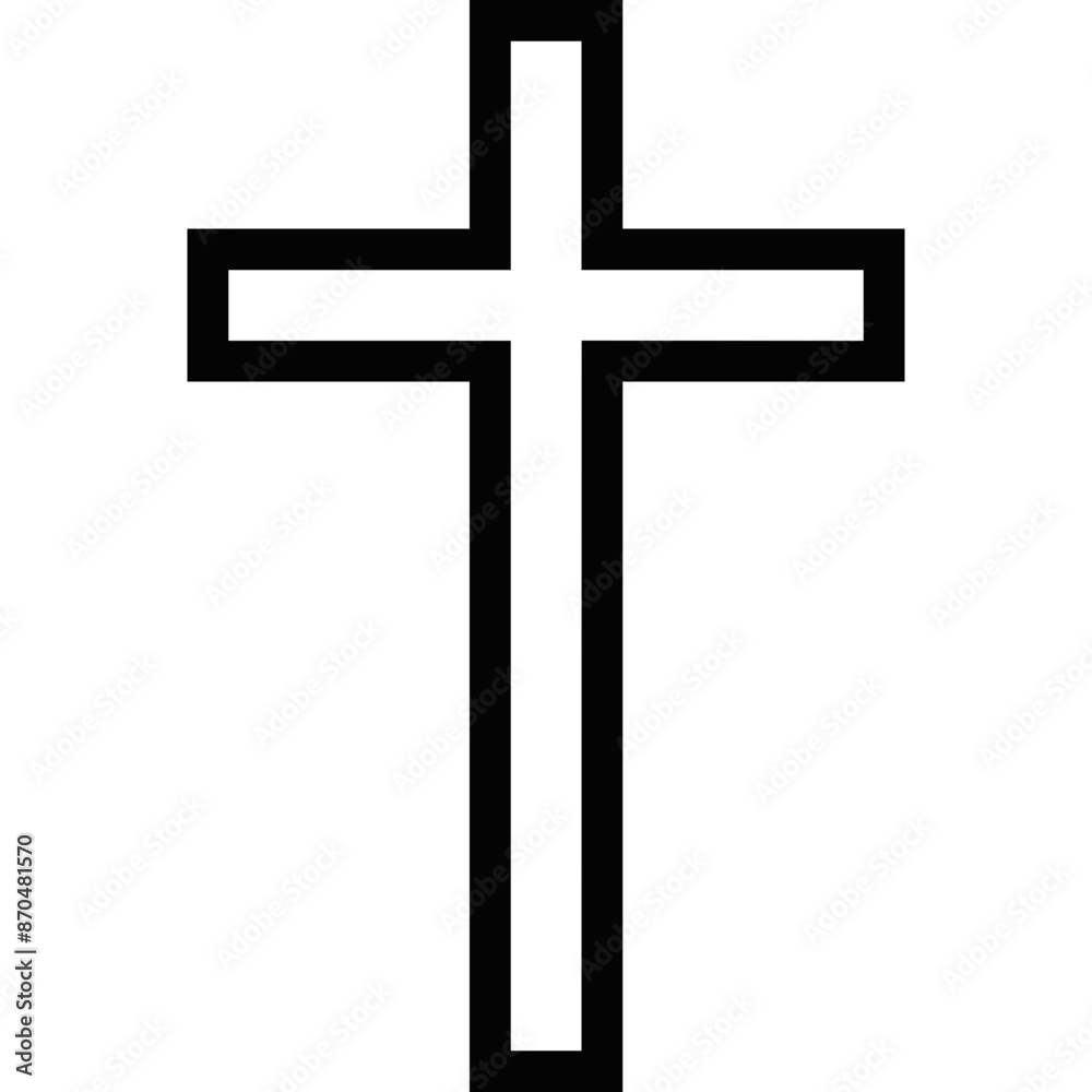 Religion symbol. christian cross vector symbol flat and outline style ...