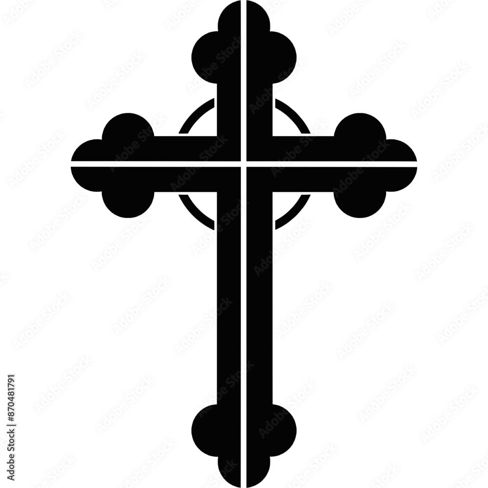 Religion symbol. christian cross vector symbol flat and outline style ...