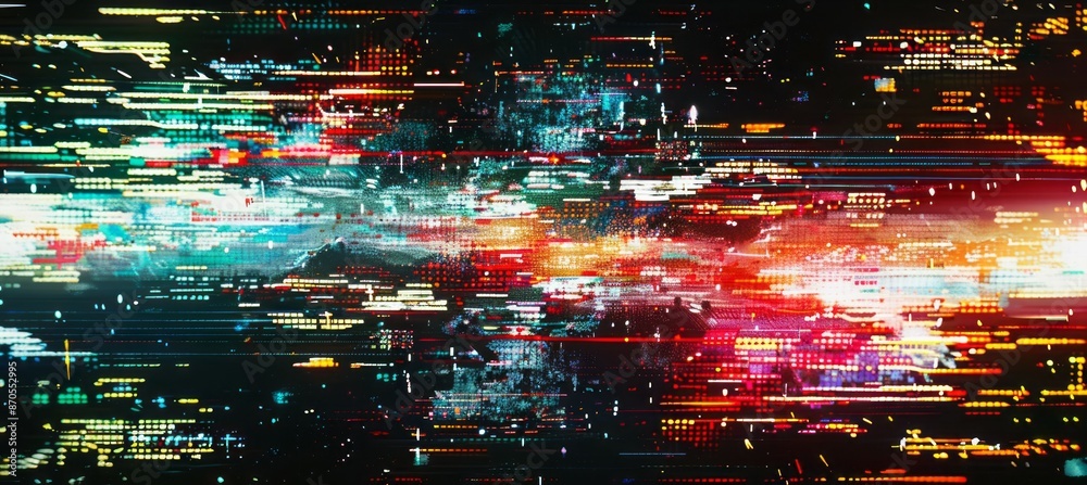 Screen digital glitch background. Screen TV error display damage ...