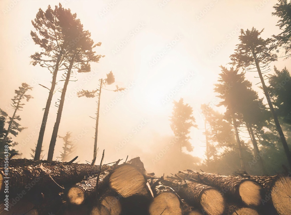 Rainforest being destroyed - Deforestation Concept - 3D Rendering ...