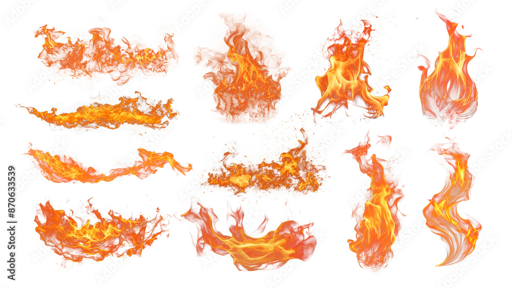 Fire flame effect png cut out set Stock Illustration | Adobe Stock