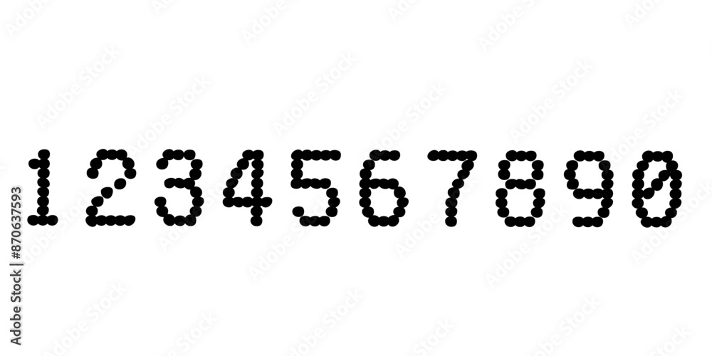 Hand drawn grunge vector numbers. Dirty textured font. Black ink ...