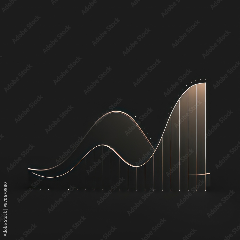 minimalist graph with an upward trend, sharp lines highlight improved ...