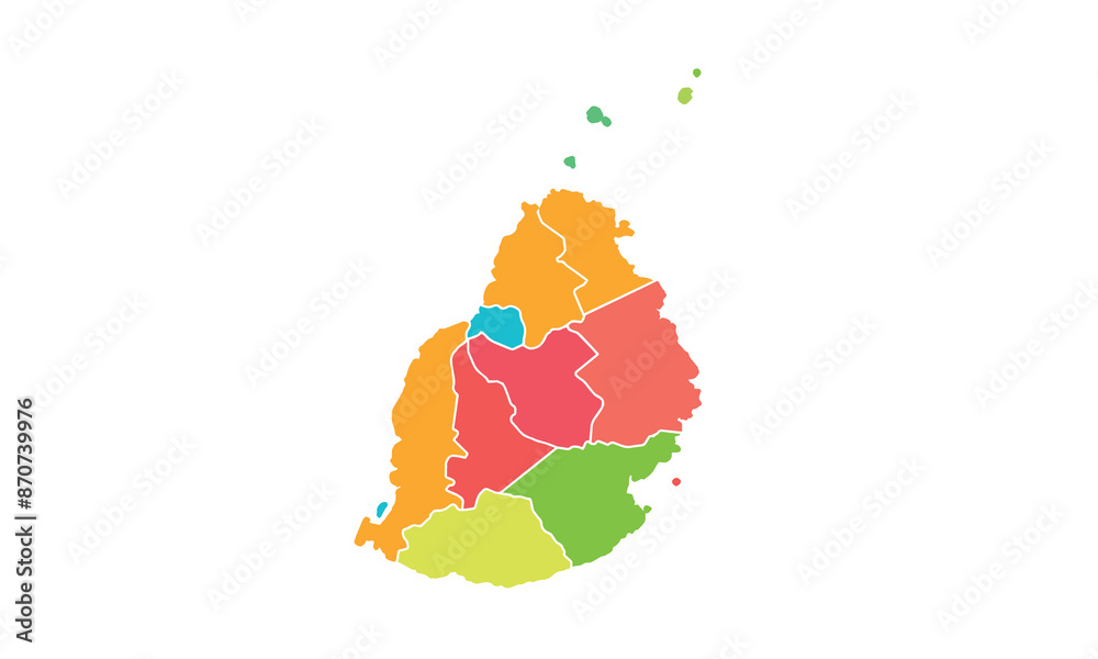 Map of Mauritius isolated modern colorful style. for website layouts ...