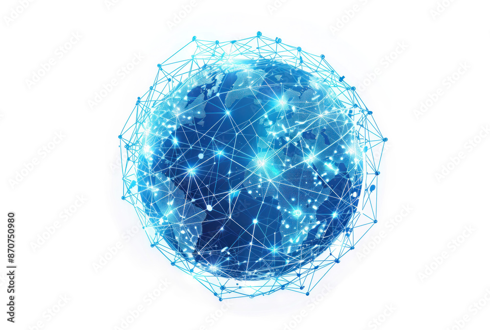 Glowing Digital World Network Illustration Stock Photo | Adobe Stock
