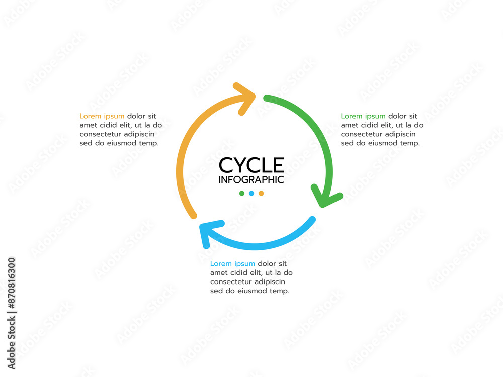 Vector infographic. Template design with cycle diagram 3 step, options ...