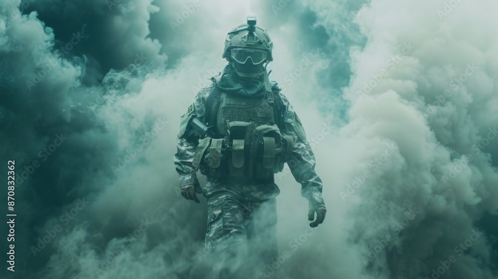 Special operations forces soldier, army ranger or commando in camo ...