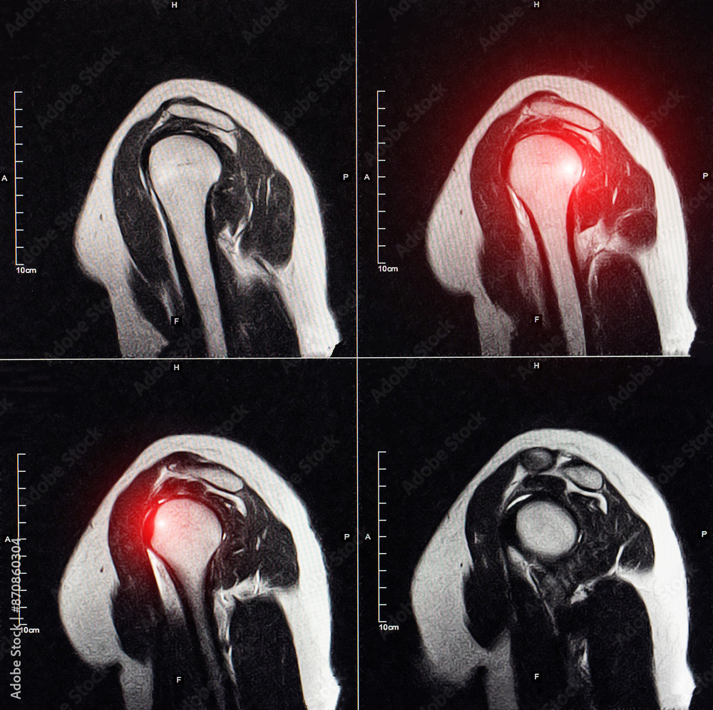 MRI image of the shoulder joint after a fracture and dislocation ...