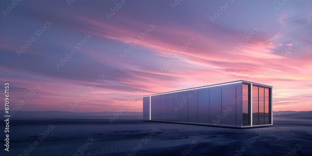 Futuristic offgrid desert energy storage unit with sel. Concept ...