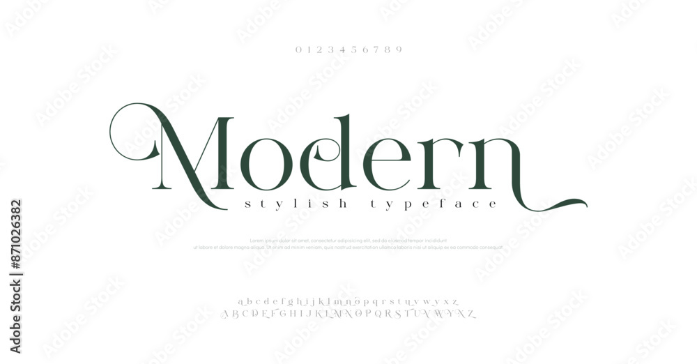 Elegant luxury font alphabet. Minimal modern urban fonts for logo ...