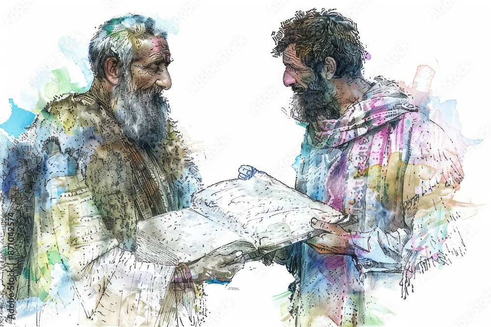 Bible passage Jacob deceiving his blind father, Isaac, to receive the ...