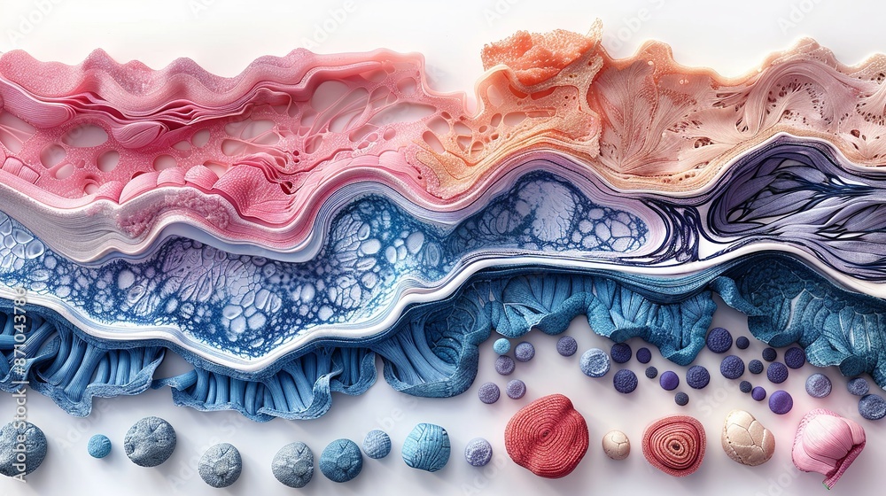 Histological sections of different muscle tissue types, showcasing ...