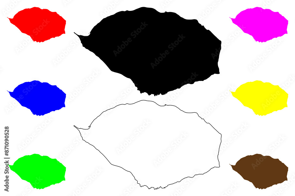 Samothrace island (Hellenic Republic, Greece, Aegean Sea) map vector ...