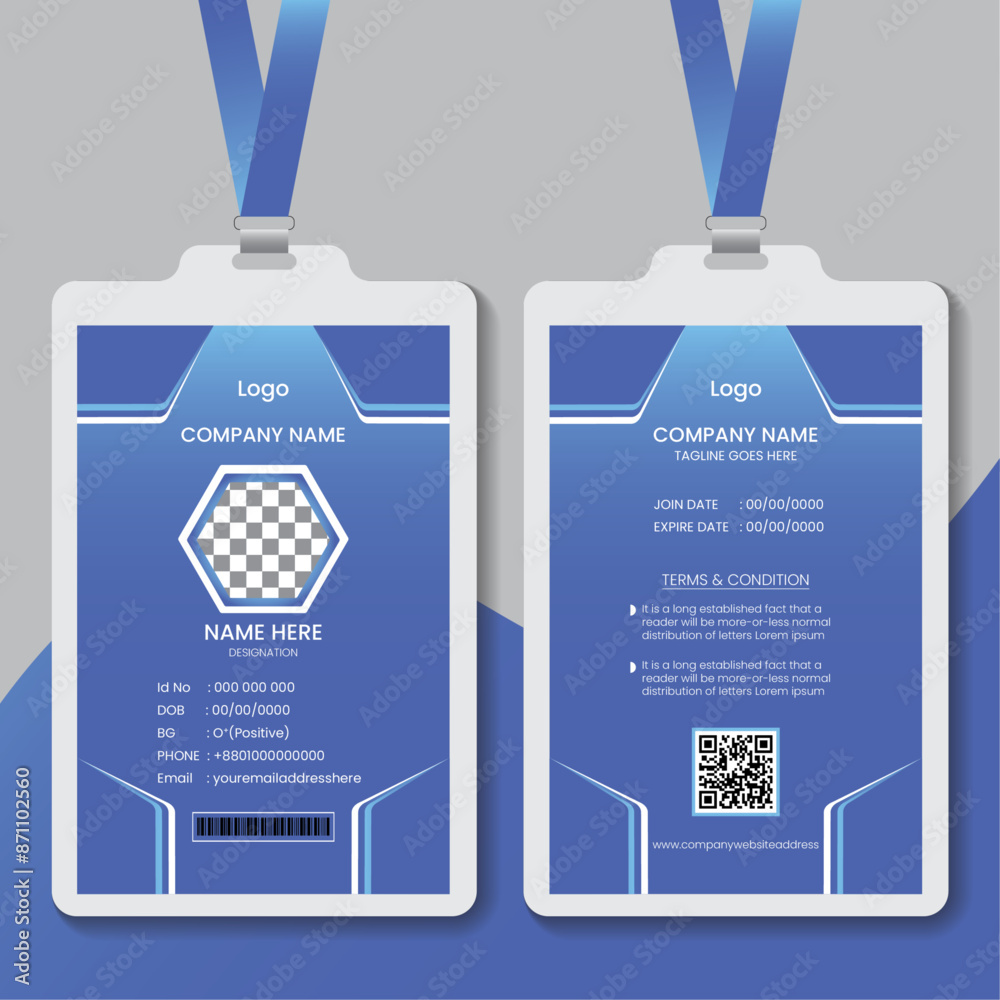 Modern Unique ID card design template. Corporate identity card design ...