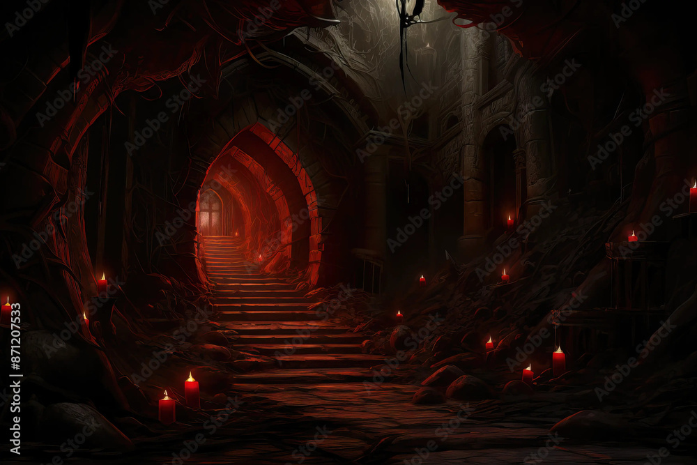 Cursed Crypt Entrance Enshrouded in Mystical Darkness Fantasy wallpaper ...