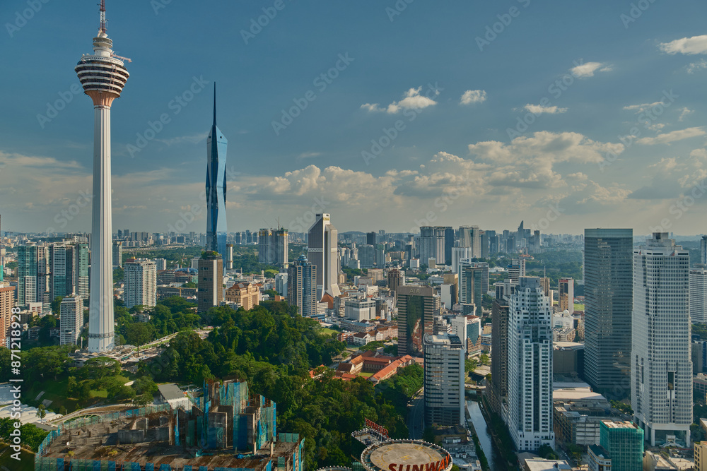 Kuala Lumpur skyline , Malaysia from the infinity rooftop pool at The ...