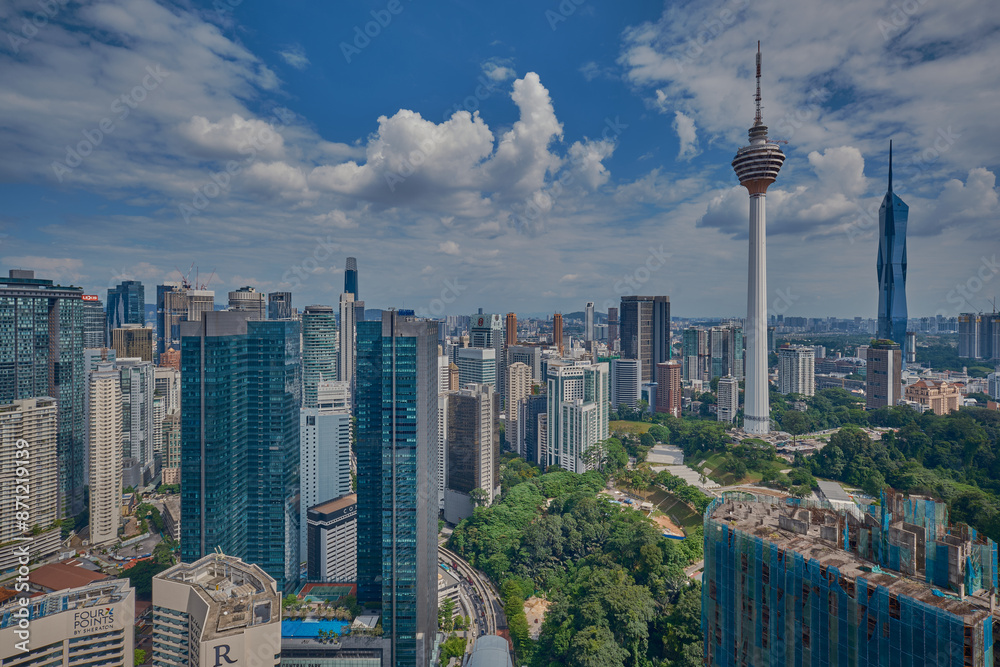 Kuala Lumpur skyline , Malaysia from the infinity rooftop pool at The ...