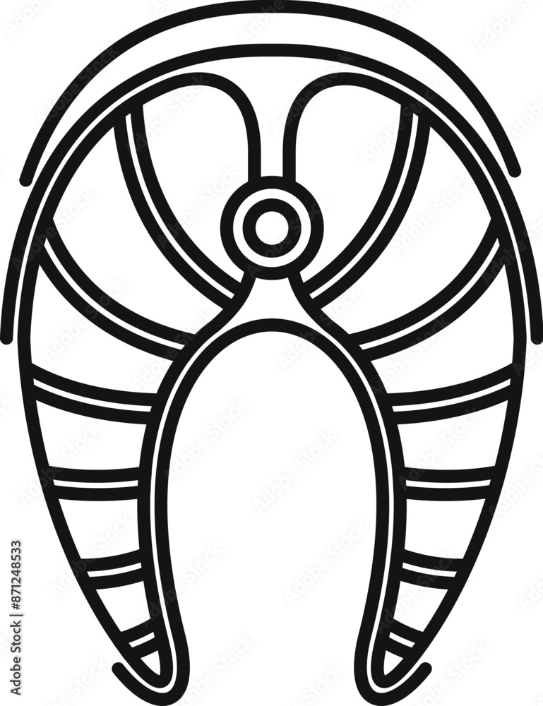 Salmon fish skeleton structure icon illustrating the anatomy of its ...