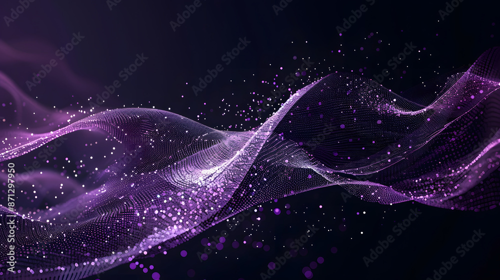 high speed technology Dynamic digital curve purple ribbon coming from ...
