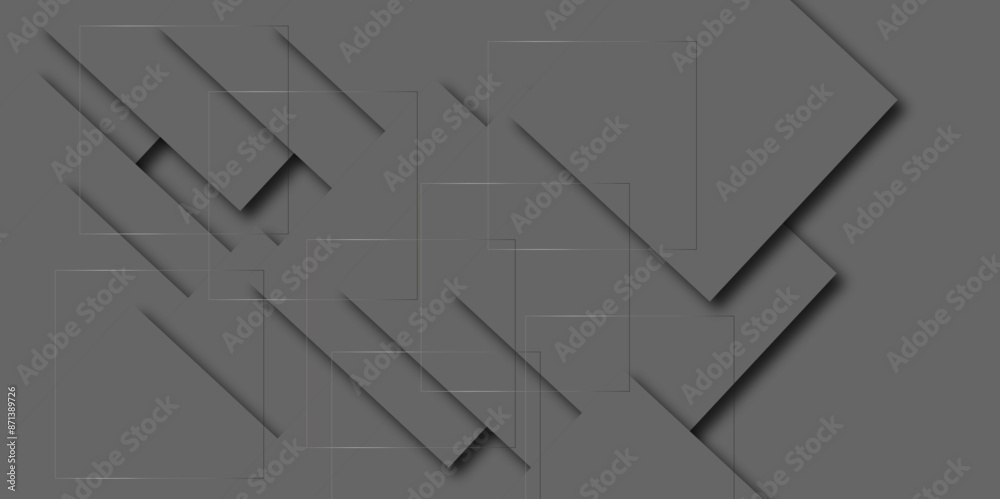 Abstract 3d geometric background with gray square rhombus structure ...