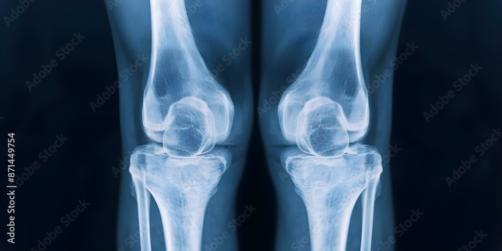 Illuminated Knee X-ray Revealing Joints and Bones. Concept Medical ...