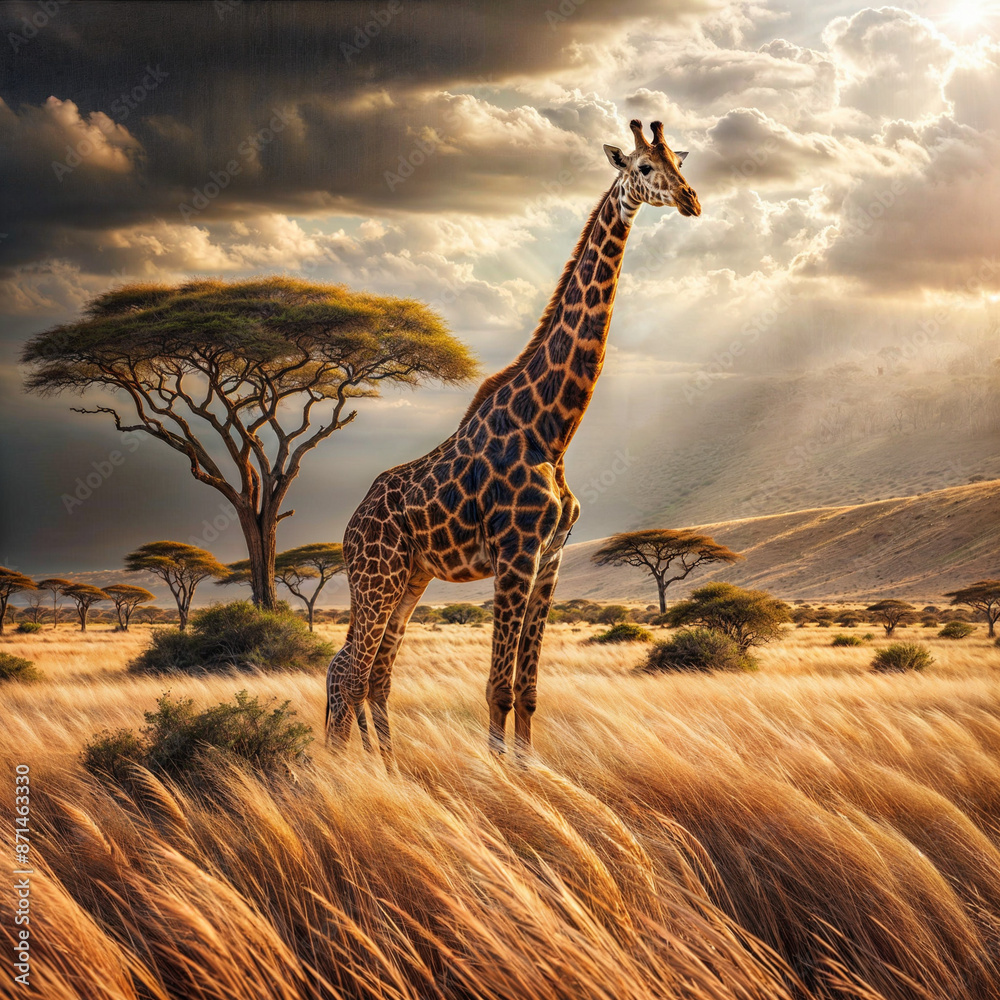 In the sprawling savannas of Africa, where the golden grasses sway in ...