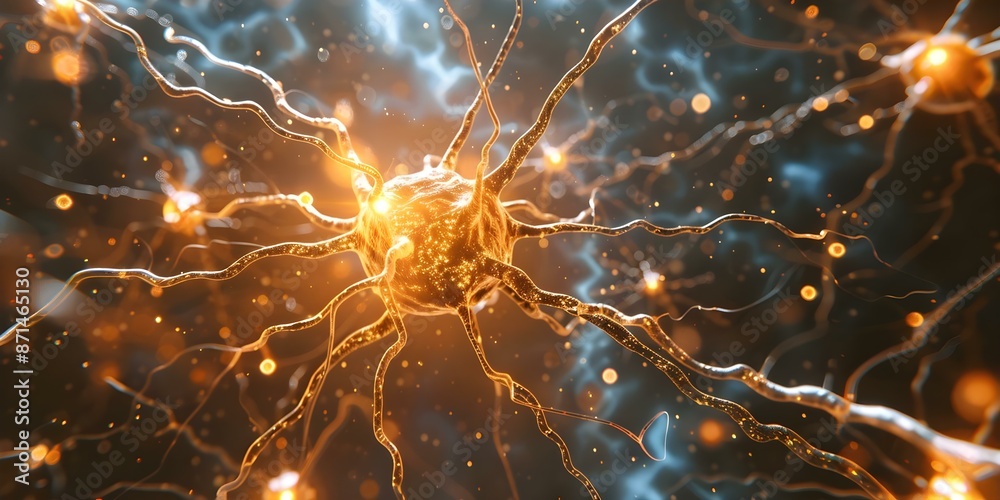 Visual Representation of a Human Brain Showing Active Neural Pathways ...