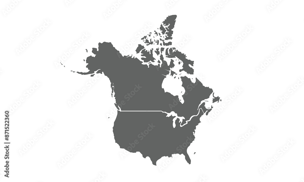 North America map isolated on white background. for website layouts ...