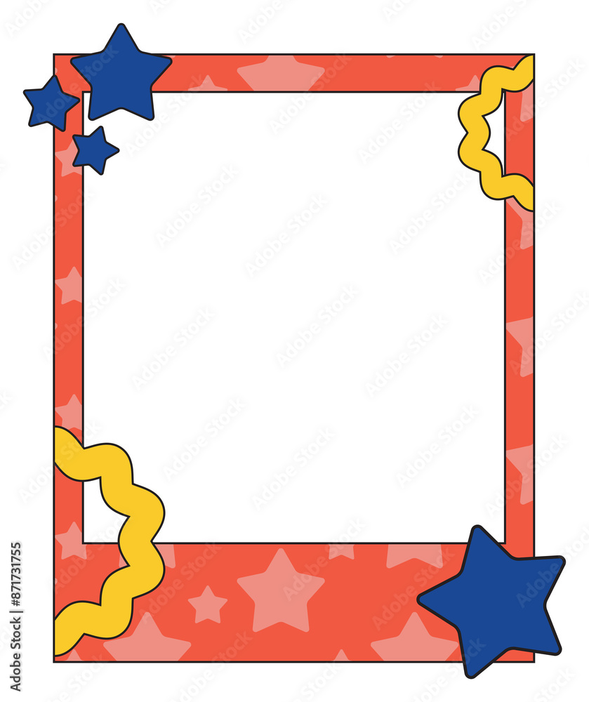 Illustration of cute blank frame photocard frame retro frame png mockup ...