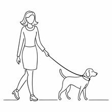 Woman Walking Dog Art Free Stock Photo - Public Domain Pictures