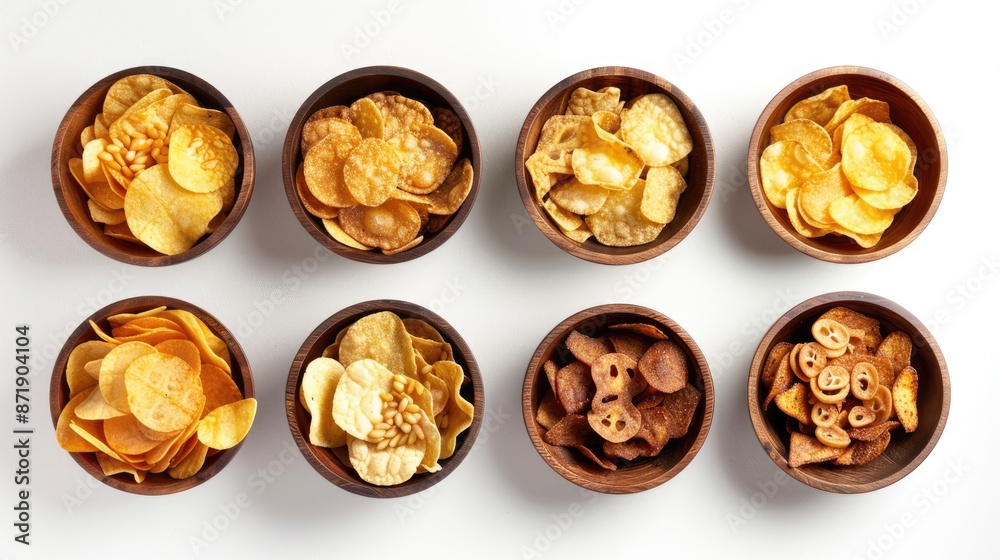 Top view Indian food collection isolated on white background including ...