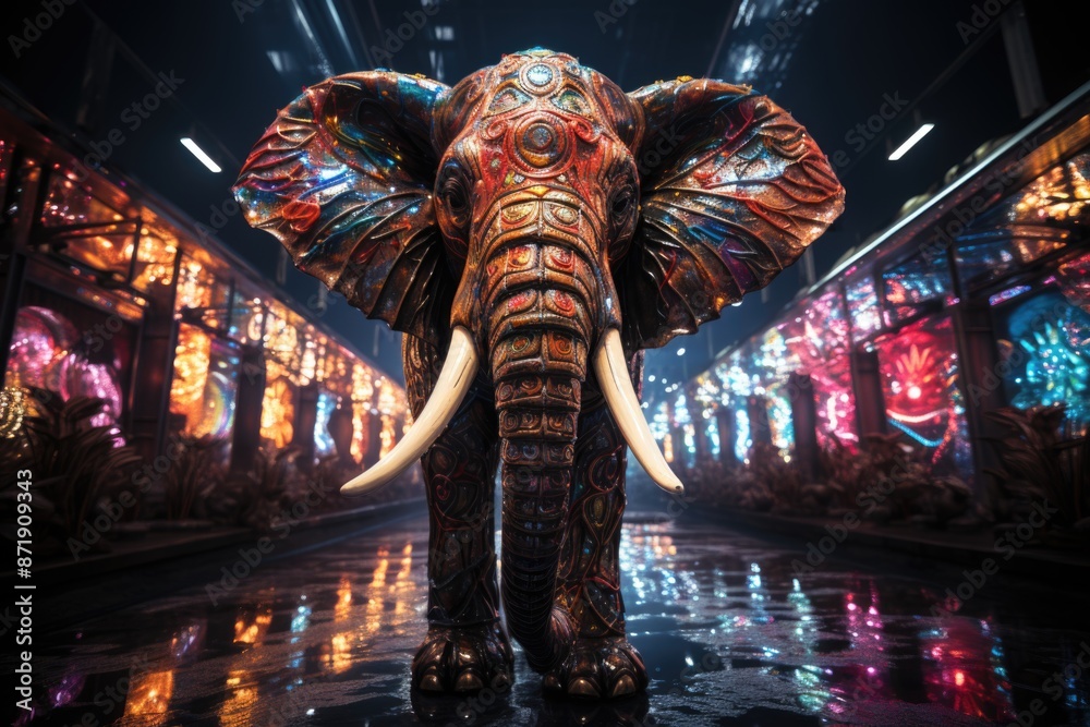 Neon Elephant a futuristic and electrifying journey under the urban ...