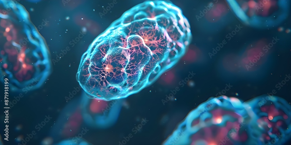 Infrared microscopy image showing heat signatures of mitochondria ...