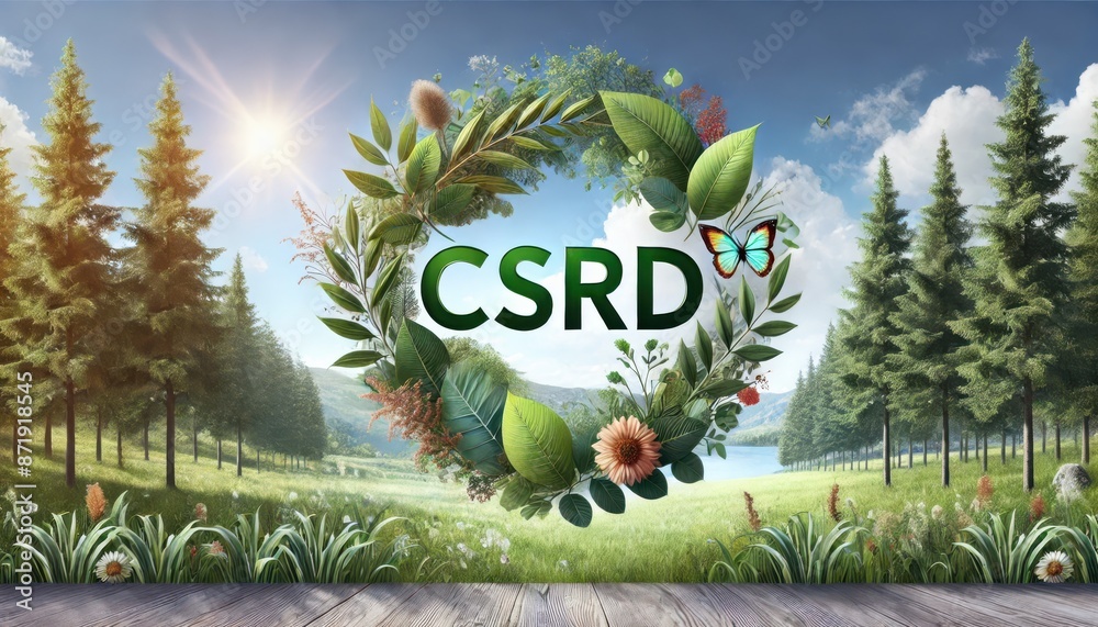 CSRD Environmental Logo in Scenic Nature Setting Stock Photo | Adobe Stock