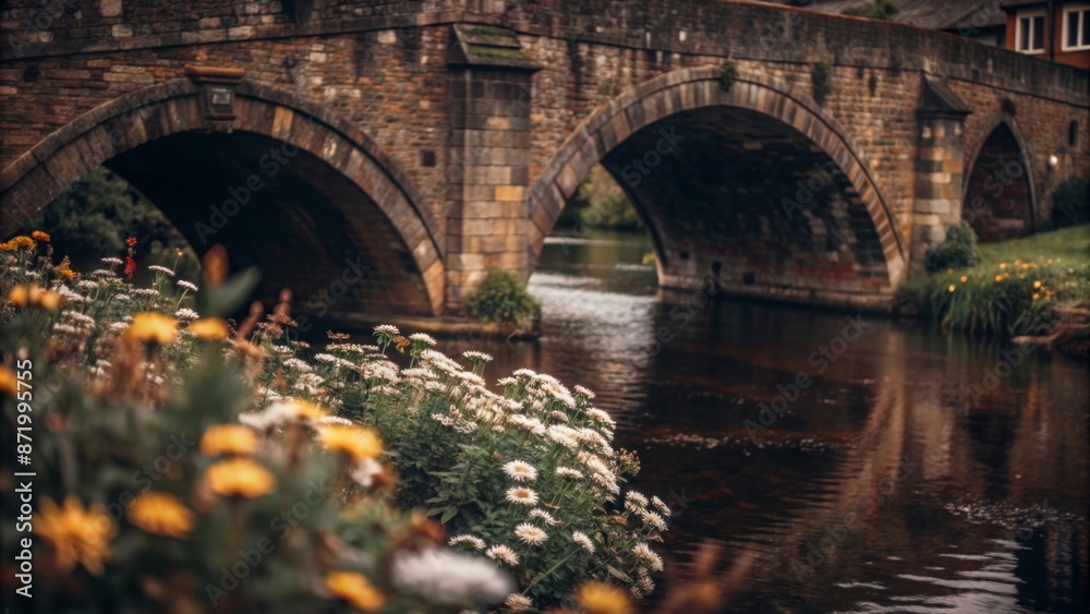 Old Stone Bridge A picturesque old stone bridge over a calm river ...