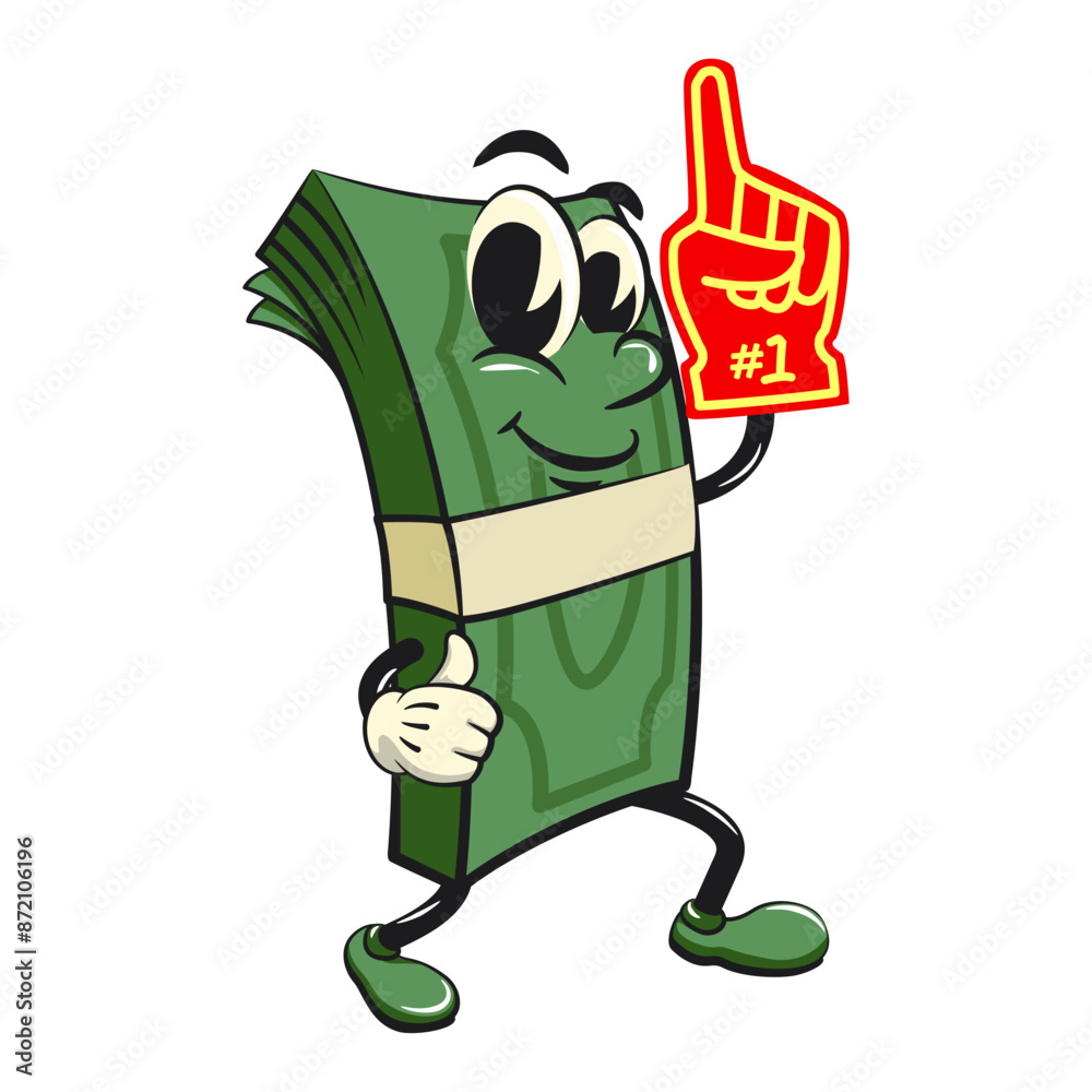Vector de Stock character of a bundle of cash money cartoon vector ...