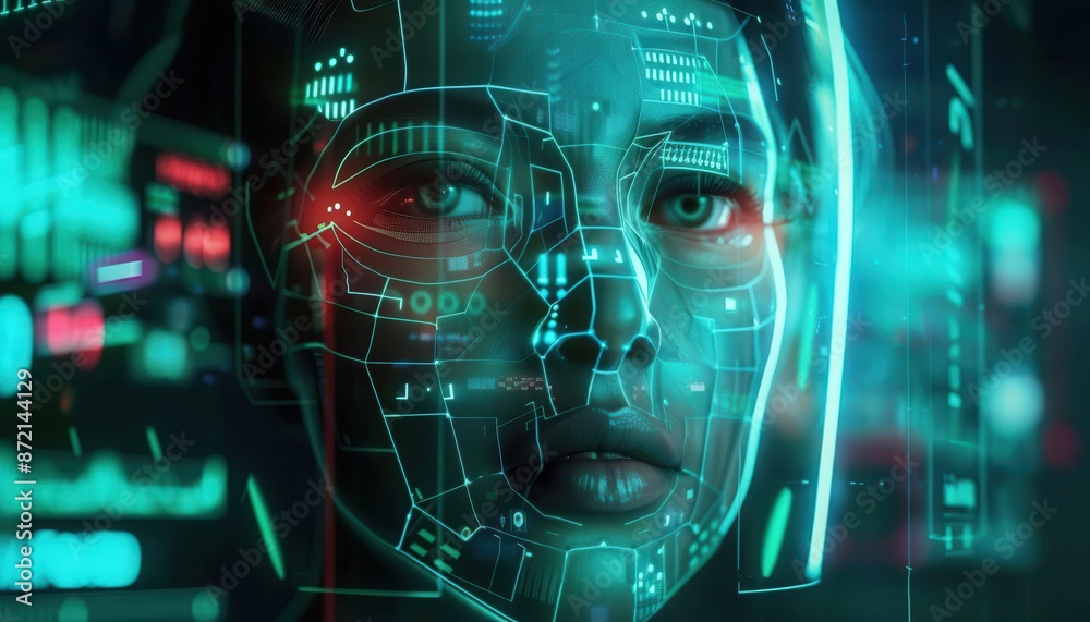 Biometrics in automated border control theme front view enhancing ...