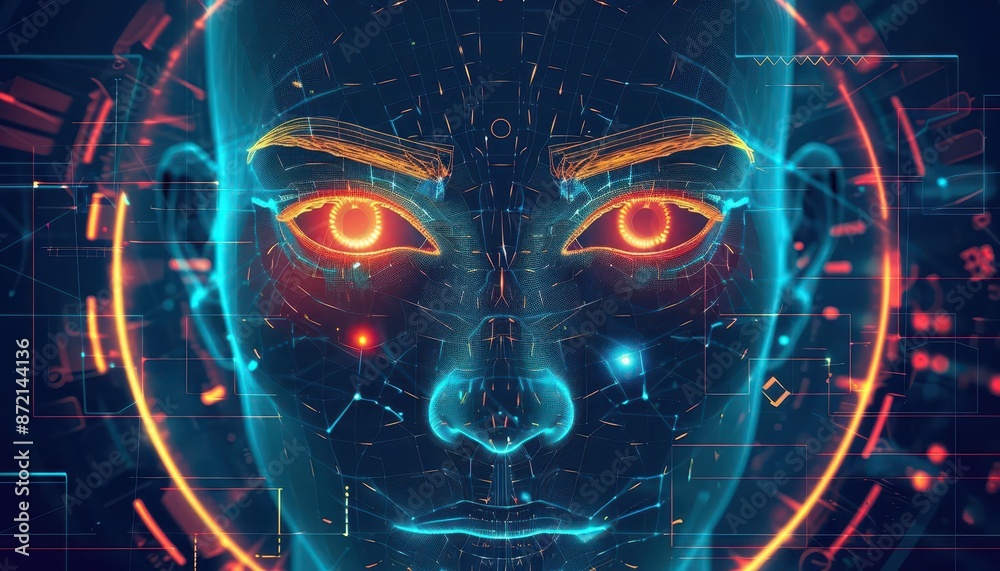 Biometrics in automated border control theme front view enhancing ...