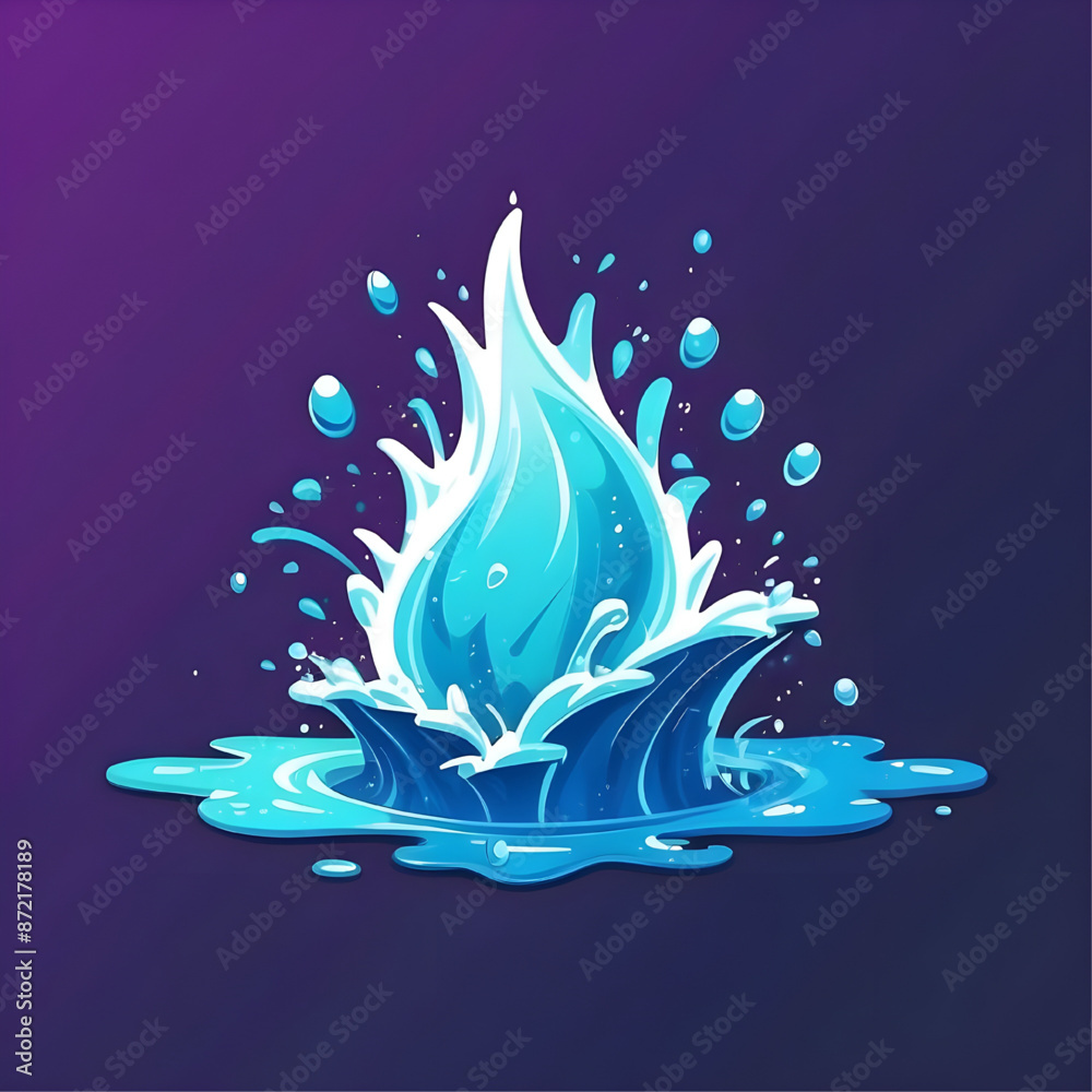 Water Elemental: A vivid illustration of a water elemental rising from ...