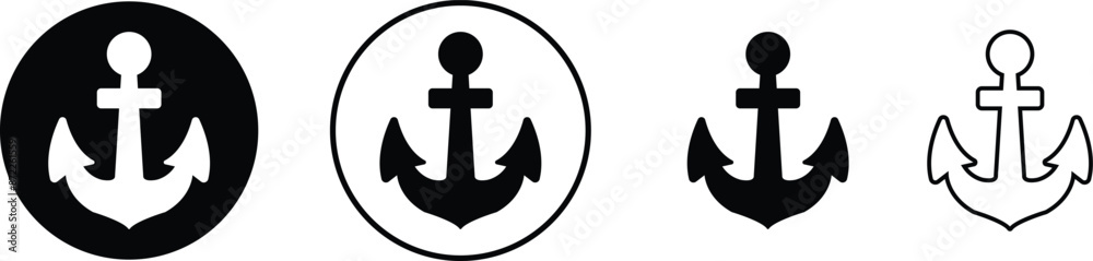 Vector de Stock Anchors, Mariner Crosses and Religious Anchors flat or ...
